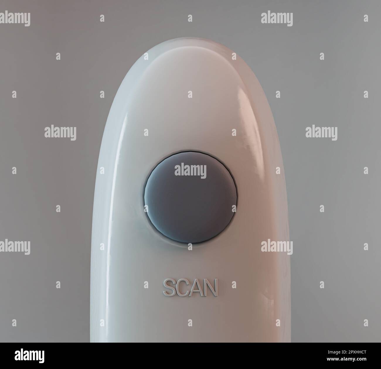 An infant ear infrared thermometer on an isolated white background - 3D ...