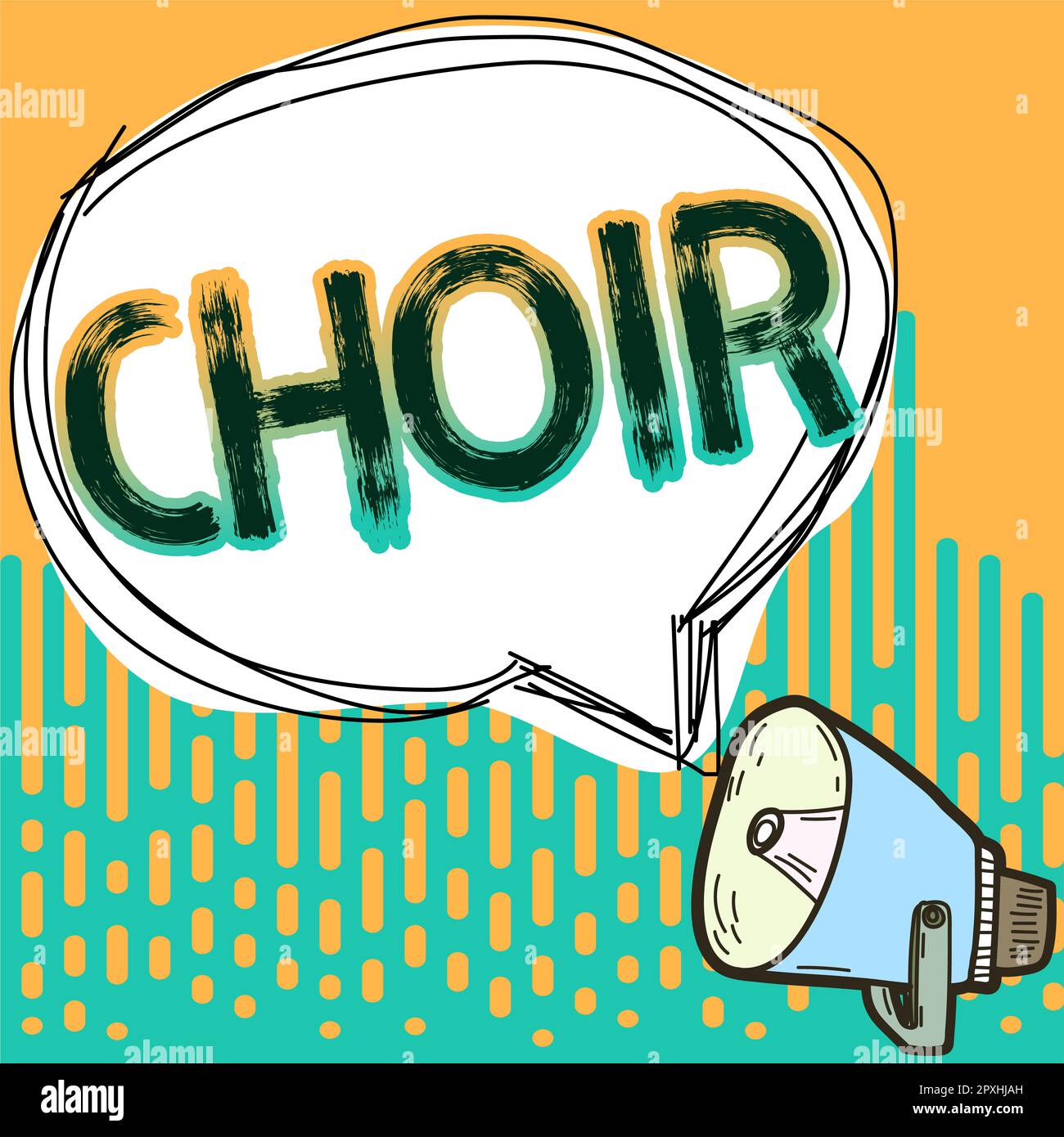 Handwriting text Choir, Concept meaning a group organized to perform ...