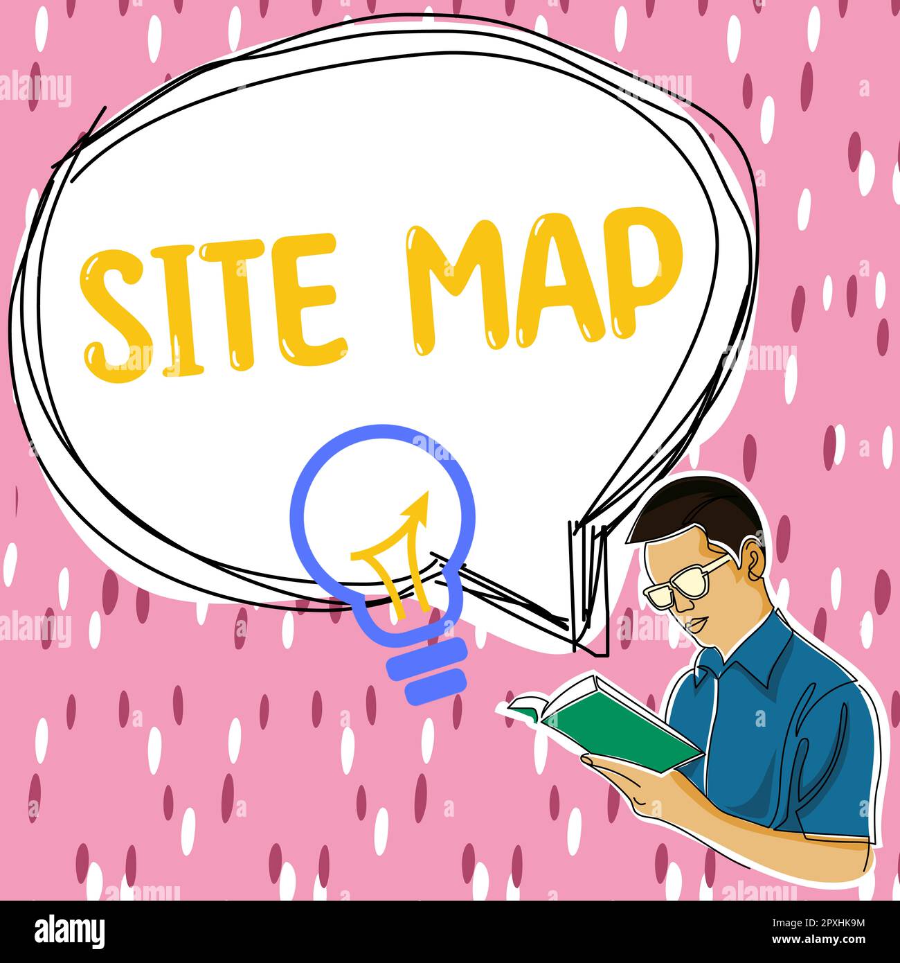 Conceptual display Site Map, Word Written on designed to help both ...