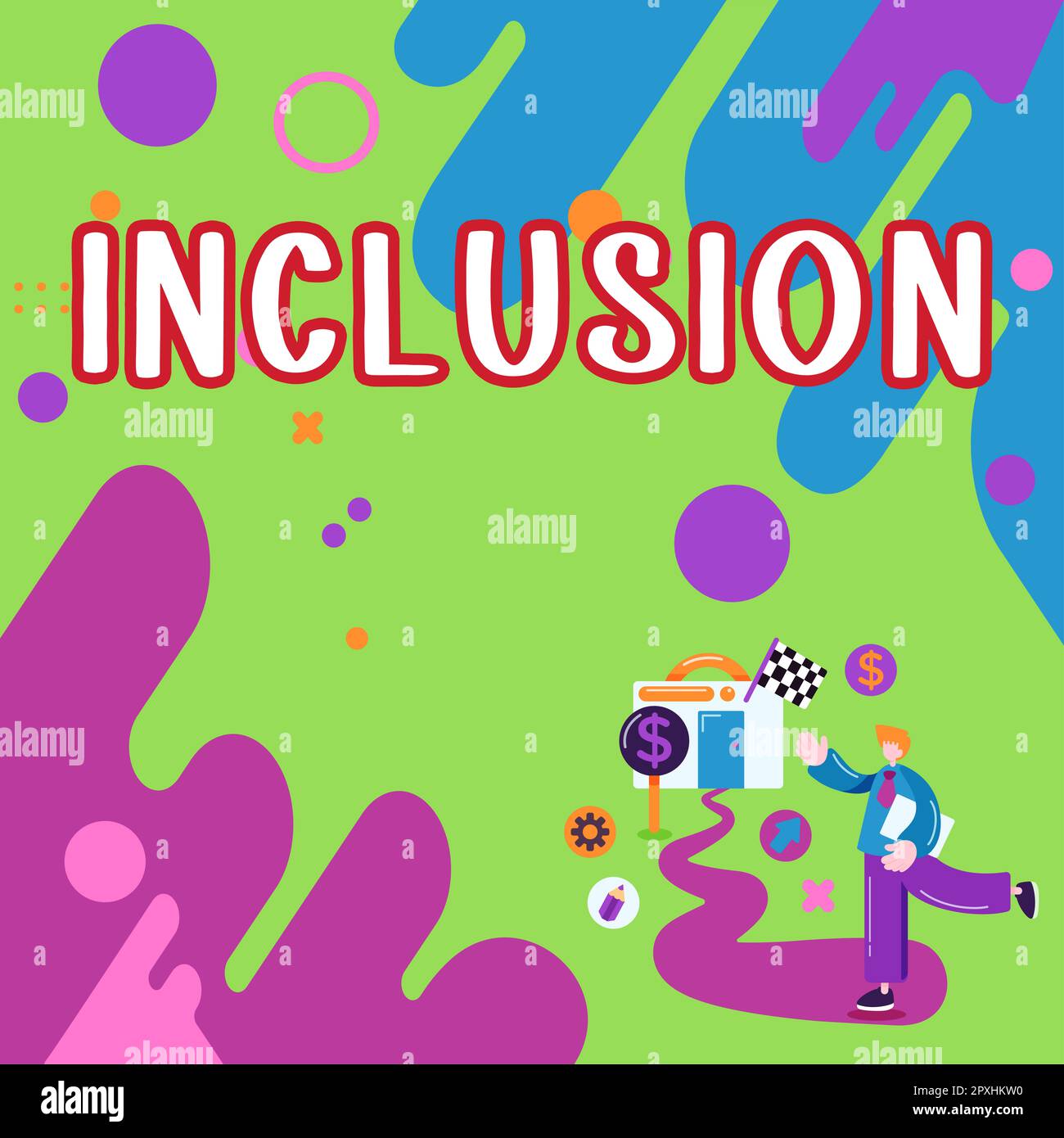 Conceptual caption Inclusion, Business concept action state including ...