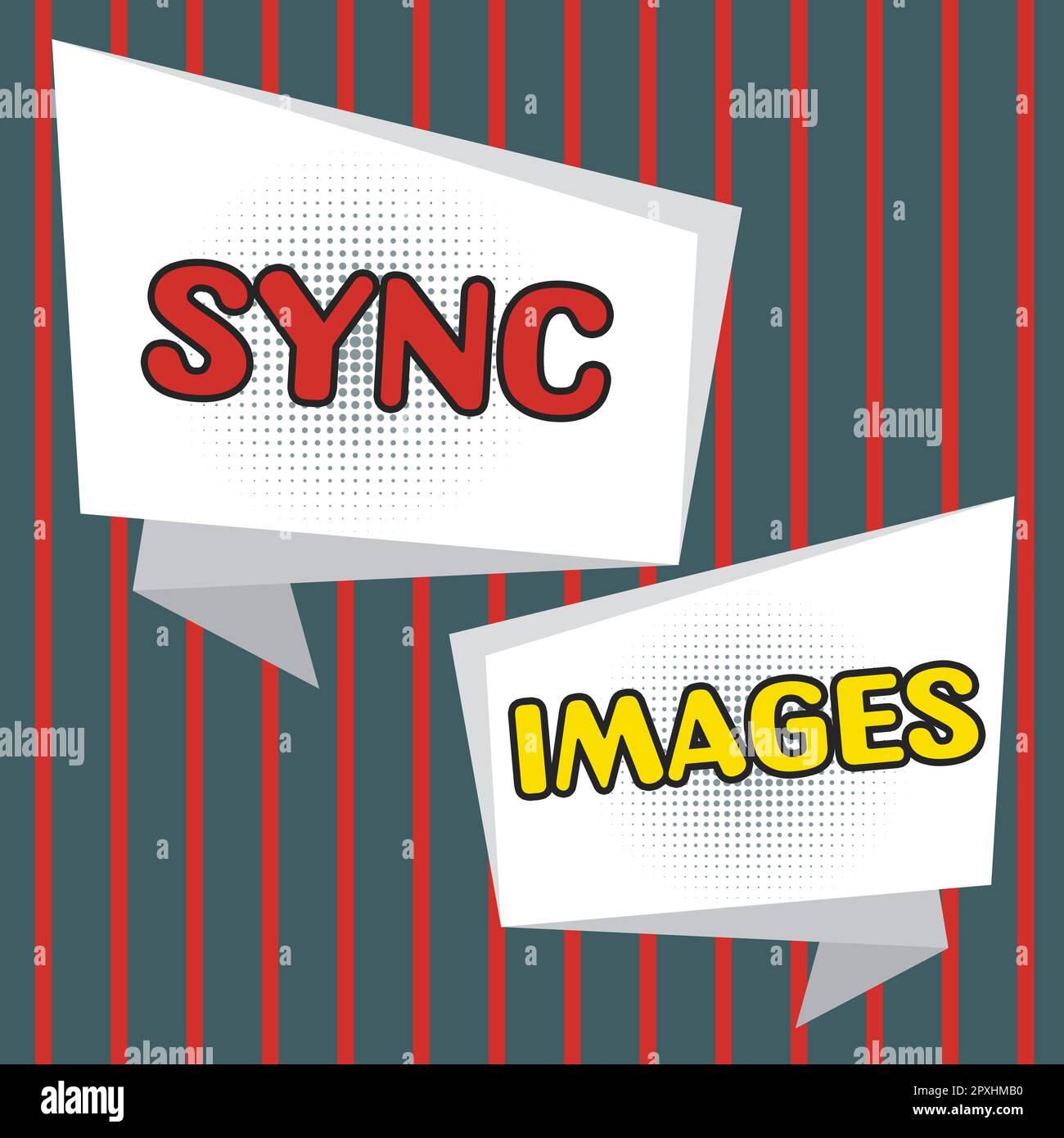 Text sign showing Sync Images, Conceptual photo Making photos identical ...