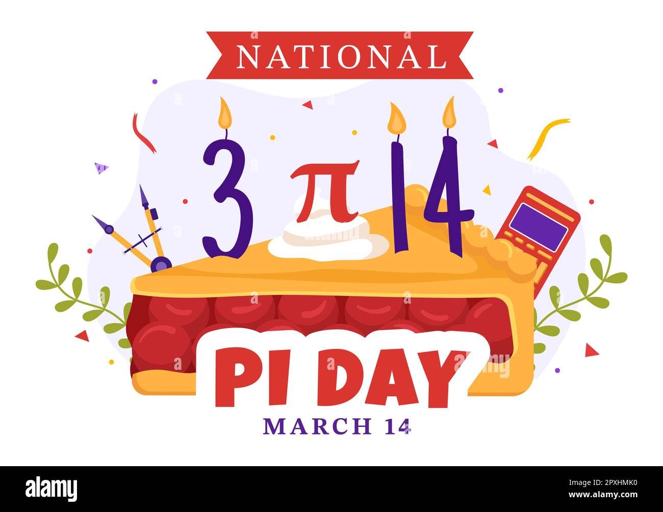 World Pi Day Illustration with Mathematical Constants, Greek Letters or ...