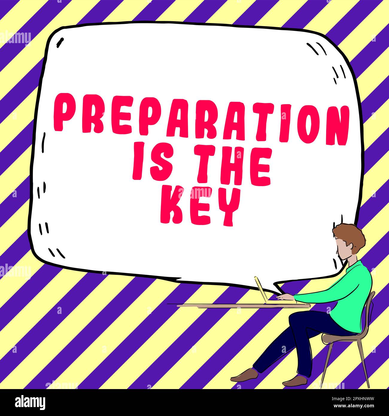Sign displaying Preparation Is The Key, Word Written on action of ...