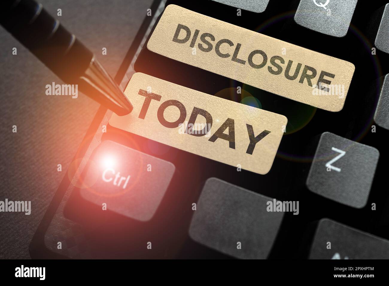 Sign displaying Disclosure, Internet Concept The action of making New ...