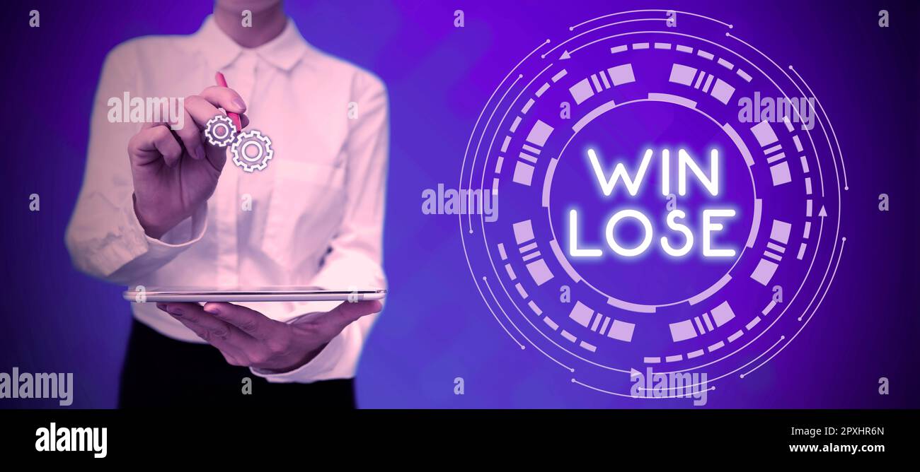 Sign displaying Win Lose, Business showcase Compare possibilities what ...