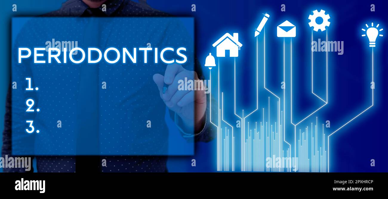 Hand writing sign Periodontics, Business overview a branch of dentistry ...
