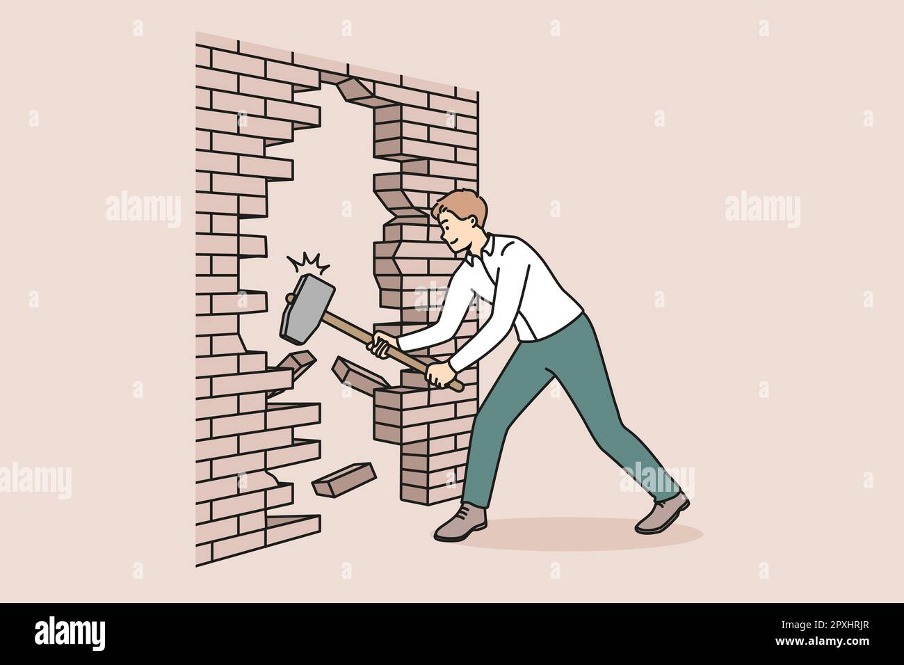 Cartoon character hit wall hi-res stock photography and images - Alamy