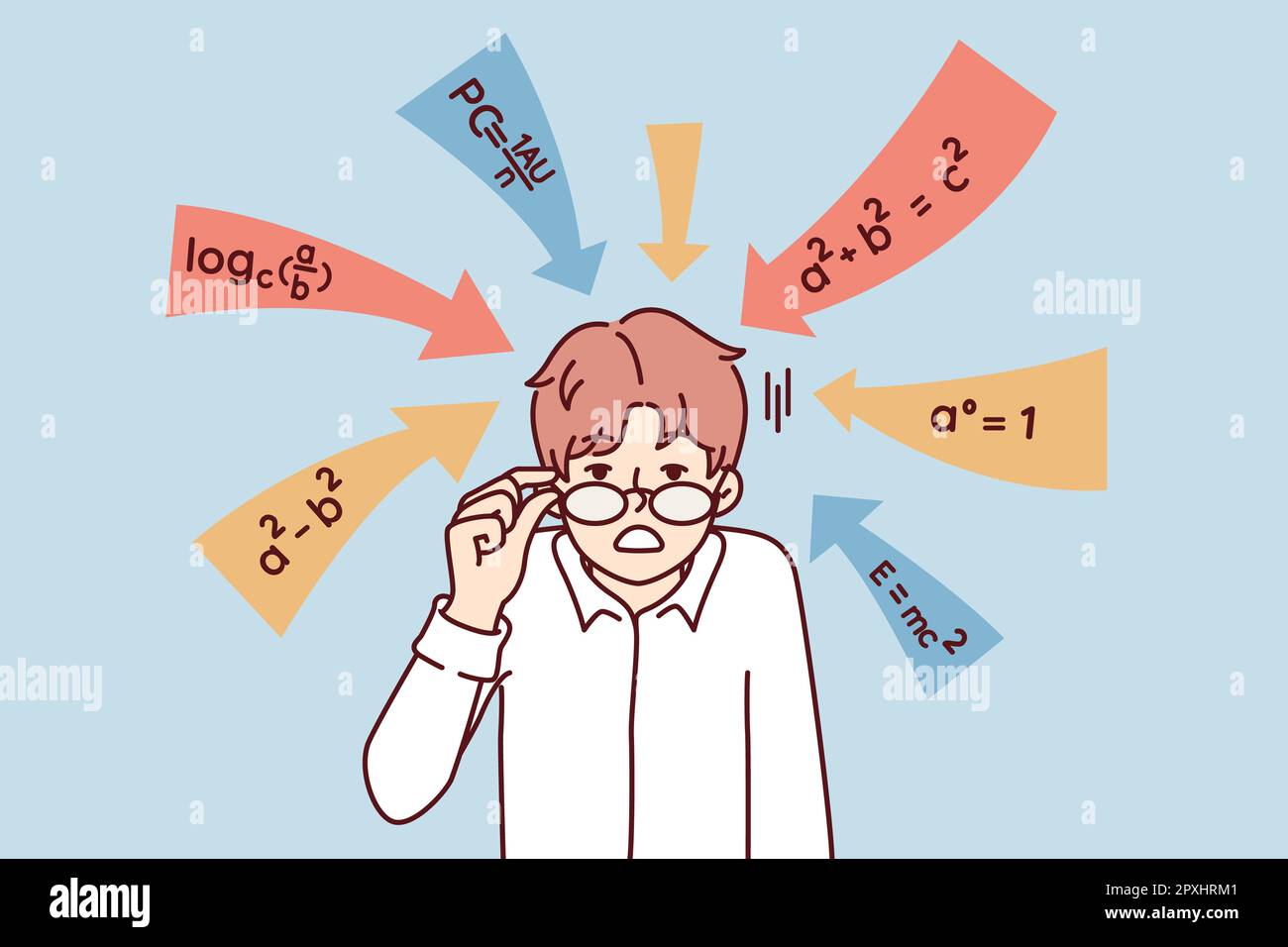 Dumbfounded guy touches glasses after seeing math formulas given in ... Dumbfounded guy touches glasses after seeing math formulas given in ...