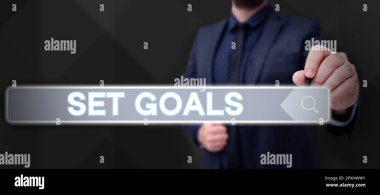 Conceptual caption Set Goals, Word Written on Defining or achieving ...