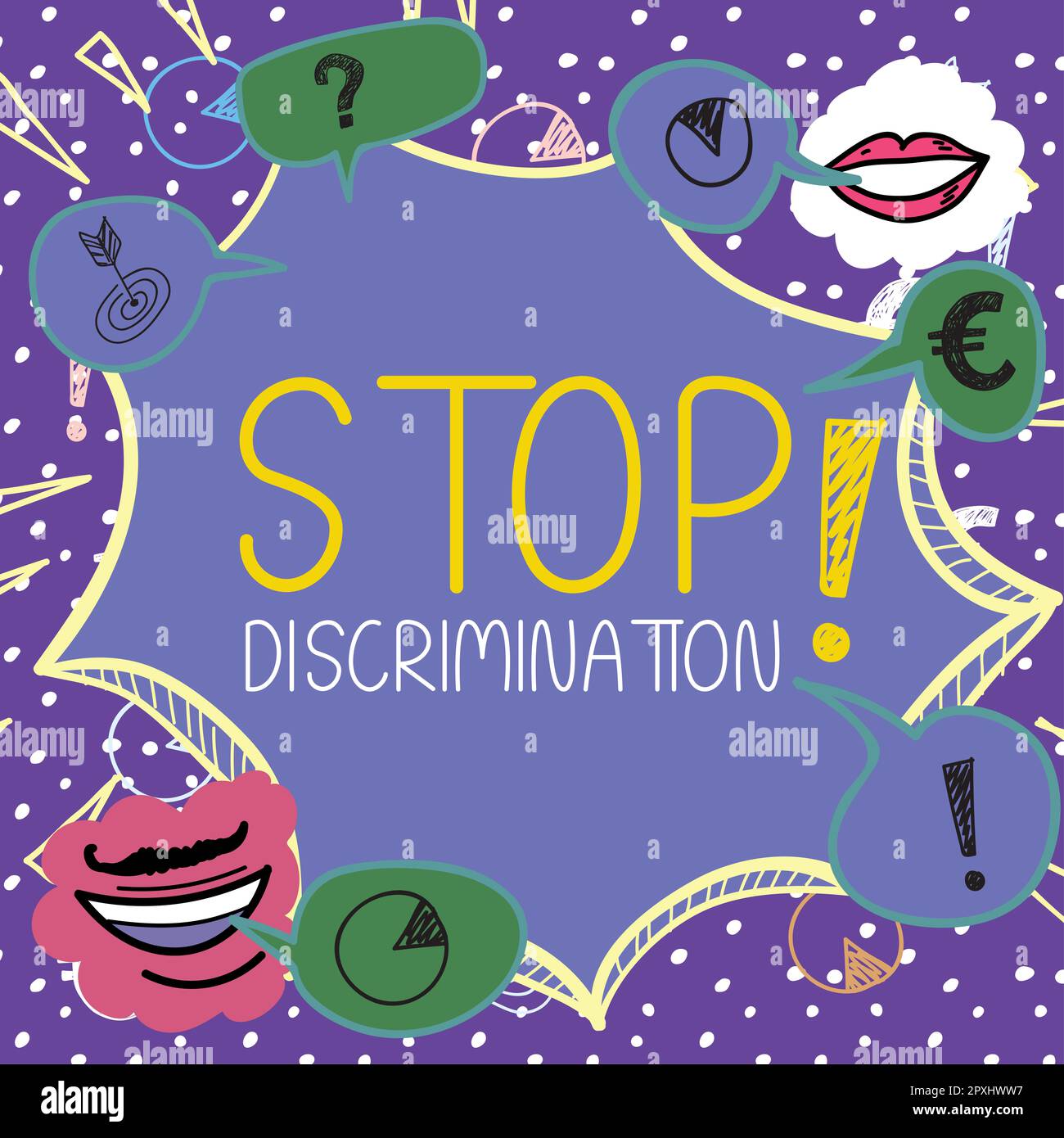 Hand writing sign Stop Discrimination, Internet Concept Prevent Illegal ...