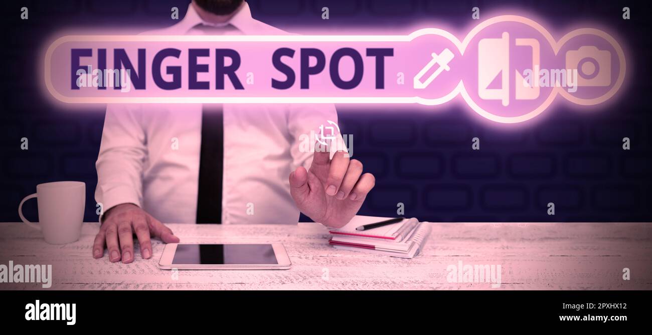 Handwriting text Finger Spot, Internet Concept Small fluid-filled ...