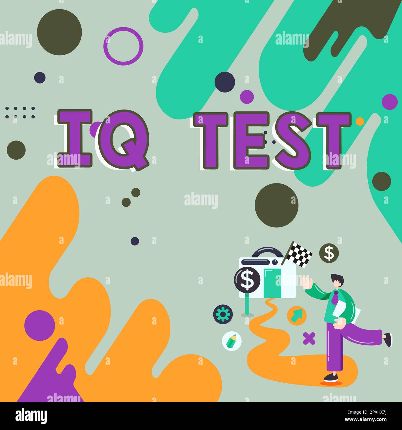 Writing displaying text Iq Test, Concept meaning attempt to measure ...