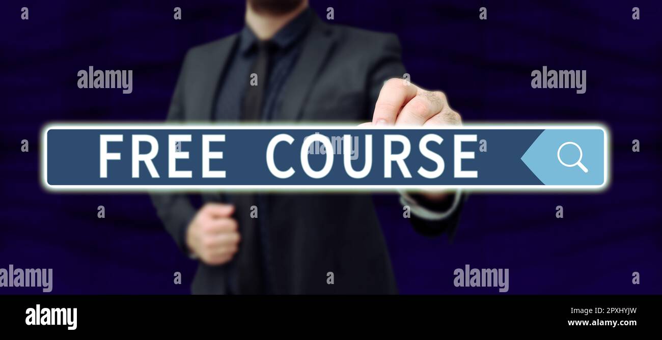 Writing displaying text Free Course, Word Written on series of lessons ...