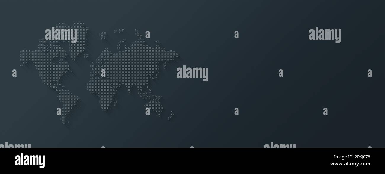 Illustration of a world map made of stars isolated on a black ...