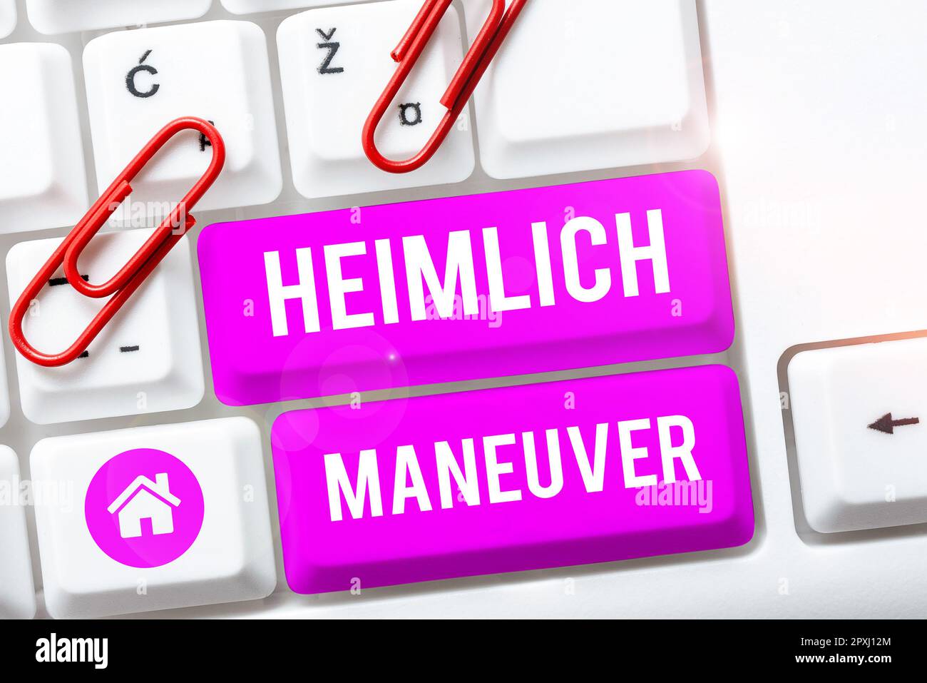 Writing displaying text Heimlich Maneuver, Business showcase ...