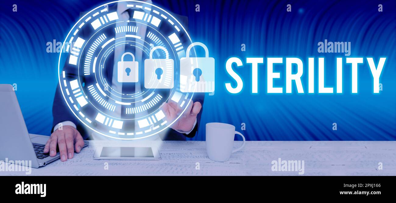 Conceptual caption Sterility, Concept meaning a condition of being free ...