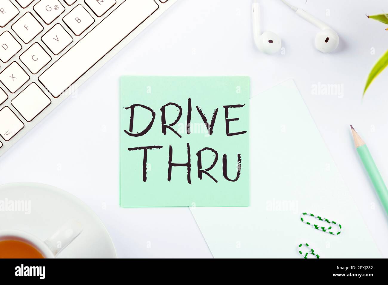 Writing displaying text Drive Thru, Internet Concept place where you ...
