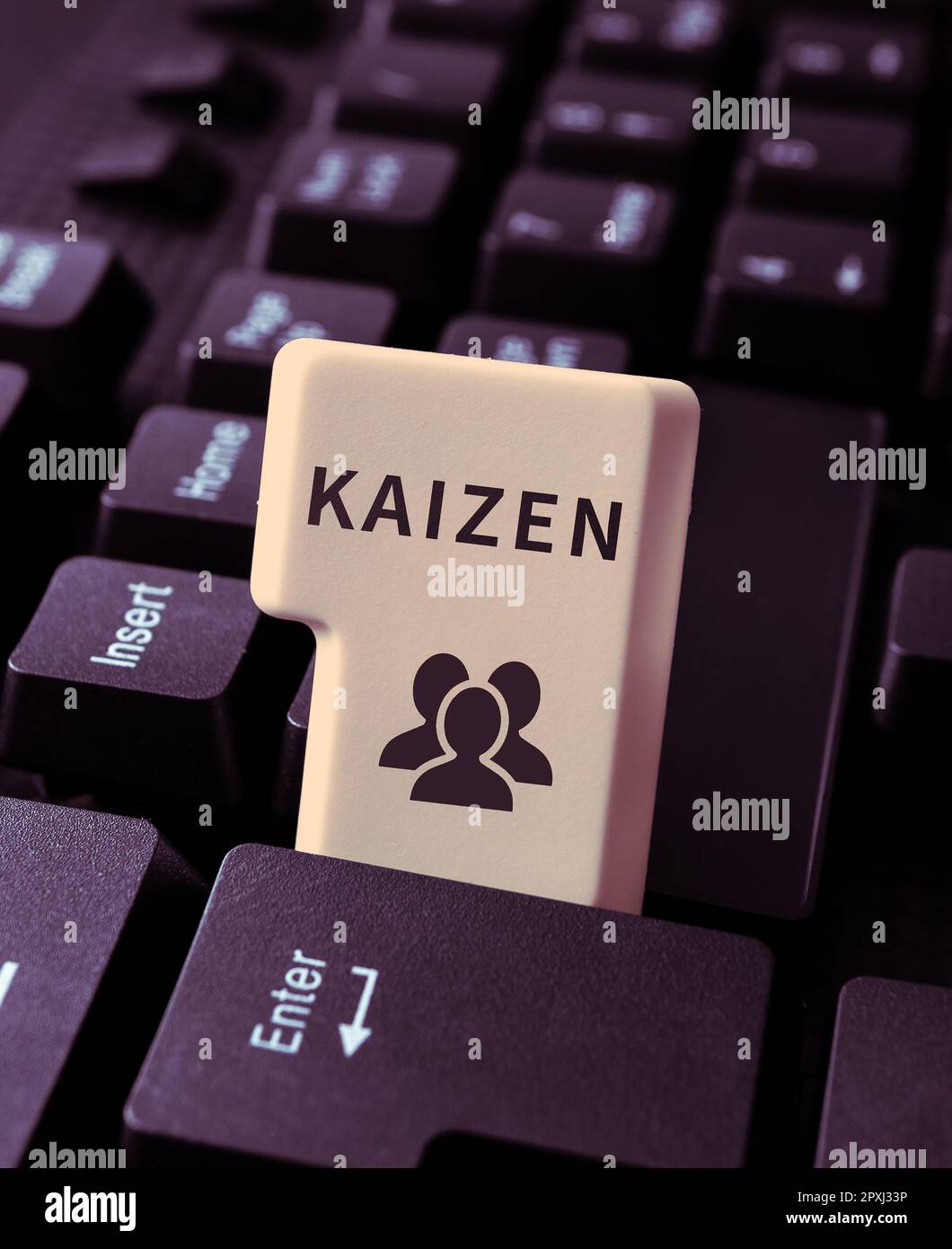 Hand writing sign Kaizen, Business overview a Japanese business ...