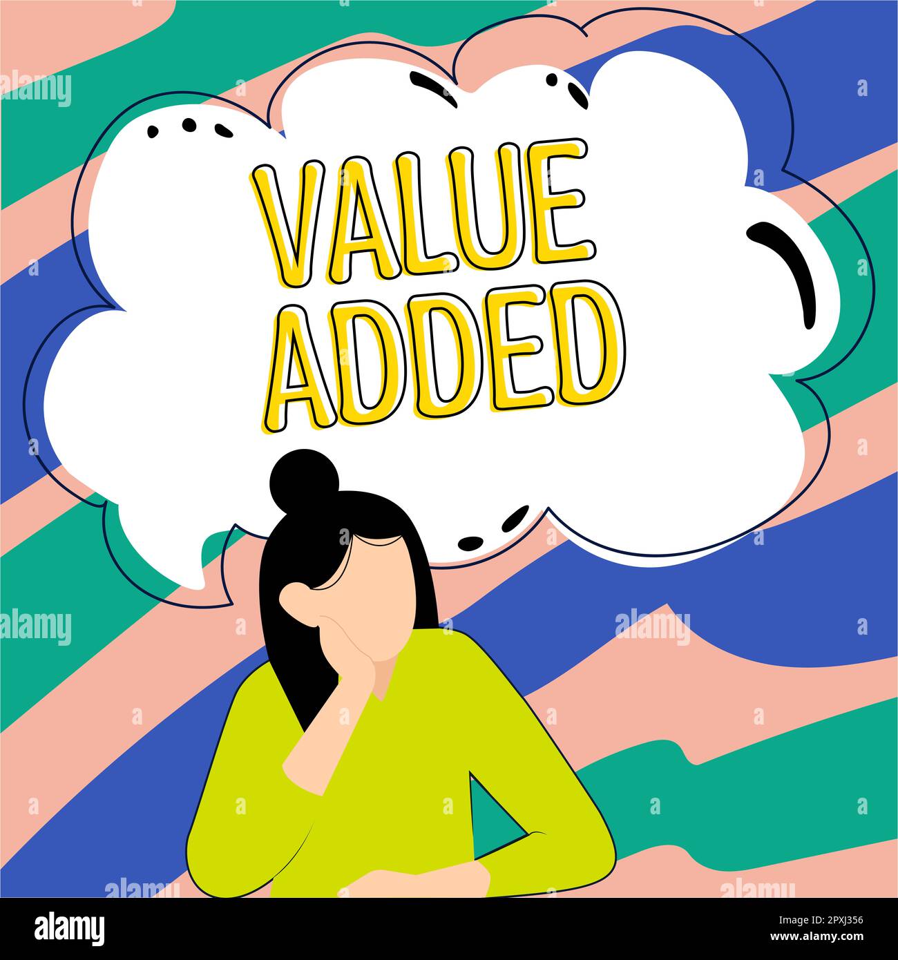 Sign displaying Value Added, Conceptual photo the extra value created ...