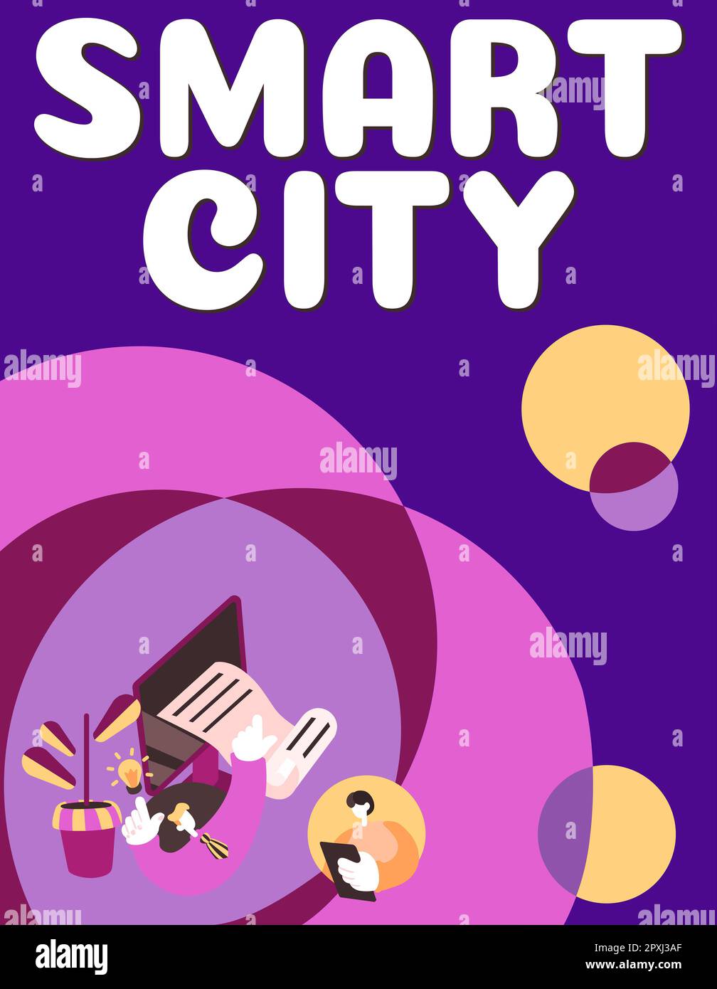Writing displaying text Smart City, Word for urban area that uses ...