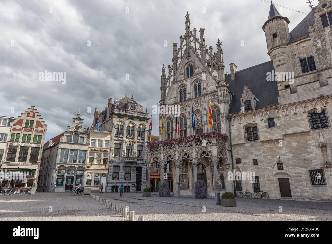 Gothic style Mechelen City Hall, Stadhuis, from 16th century in Grote ...
