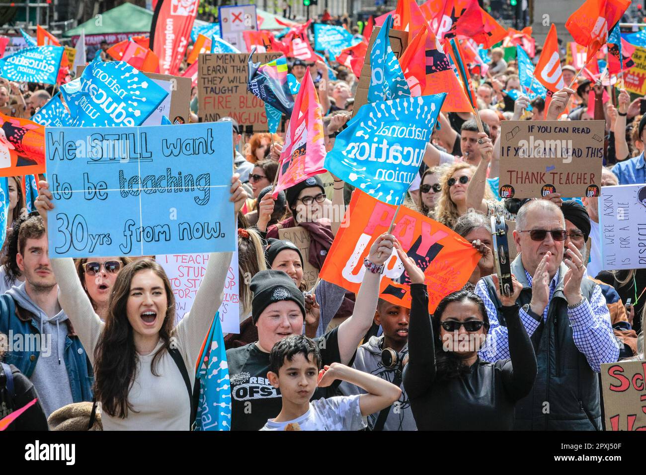 London, UK. 02nd May, 2023. Members of the NEU National Education Union ...