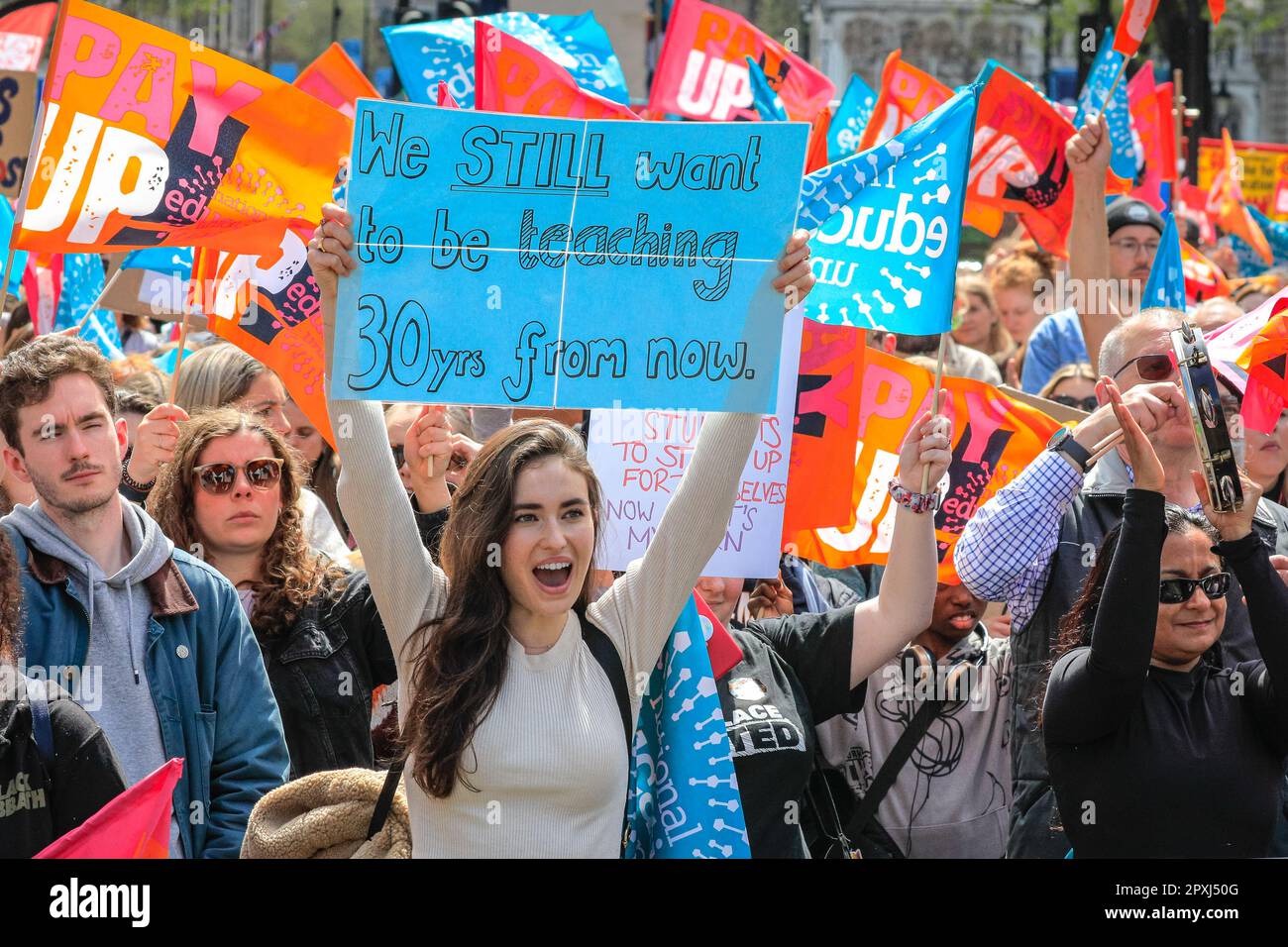 London, UK. 02nd May, 2023. Members of the NEU National Education Union ...