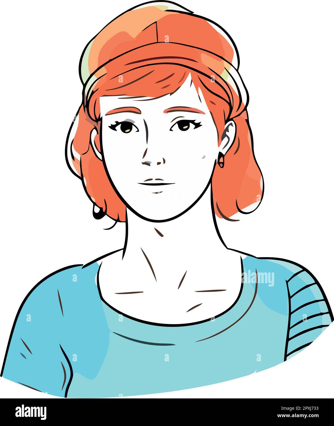 One smiling female drawing Stock Vector Image & Art - Alamy