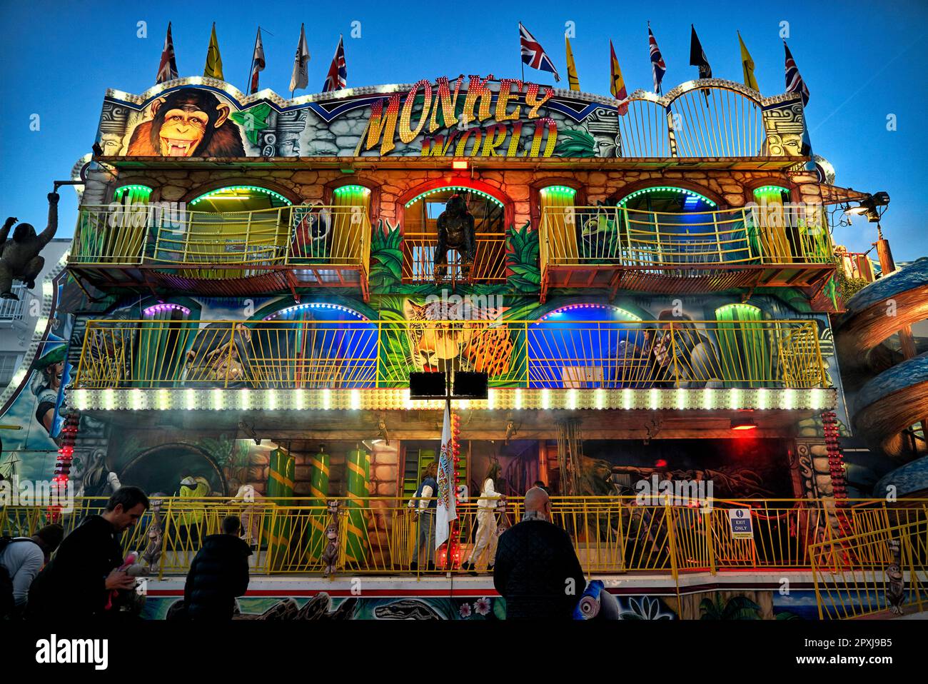The Monkey House fairground attraction. England UK Stock Photo - Alamy