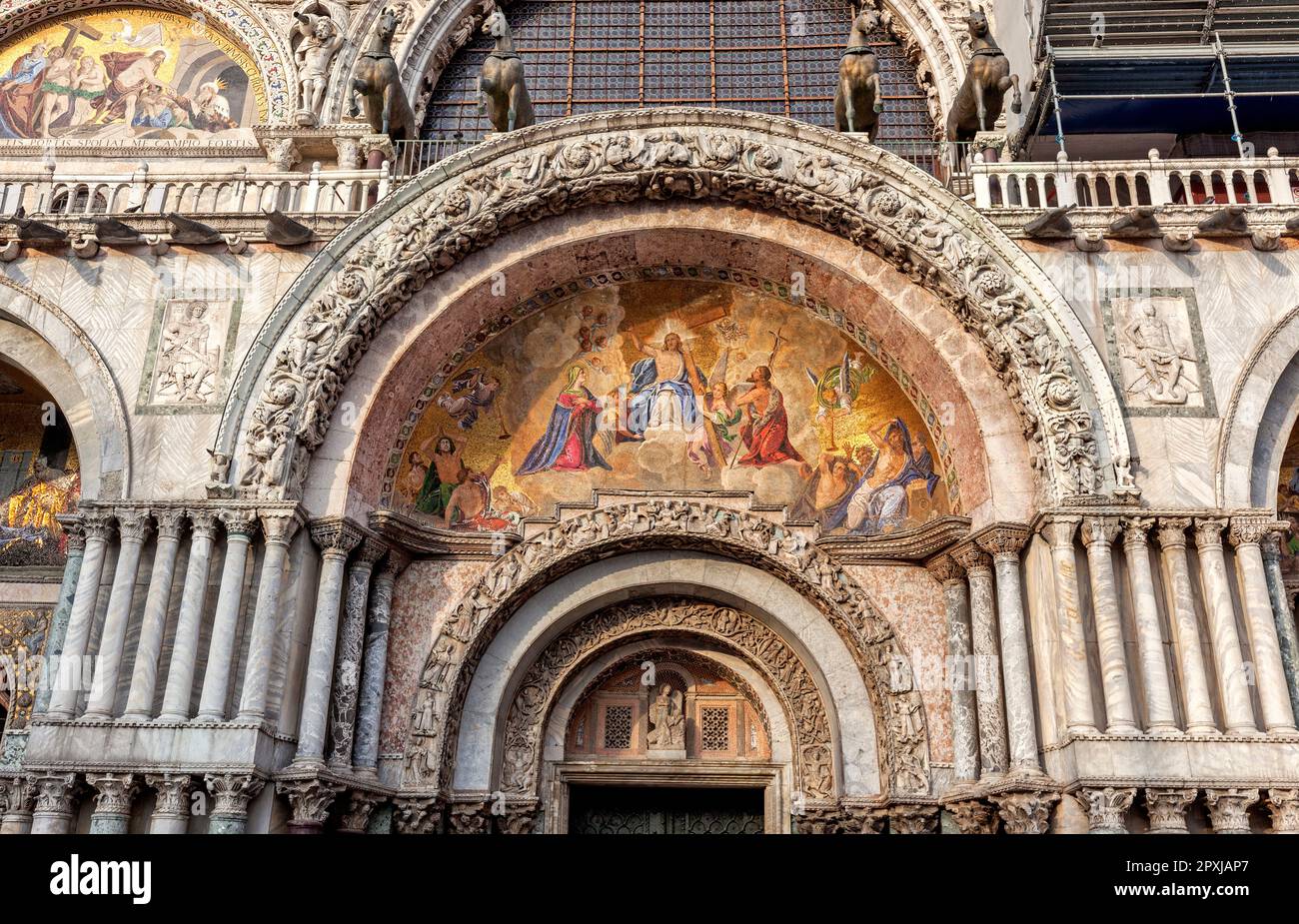 Details of mosaic on Patriarchal Cathedral Basilica of Saint Mark, St ...