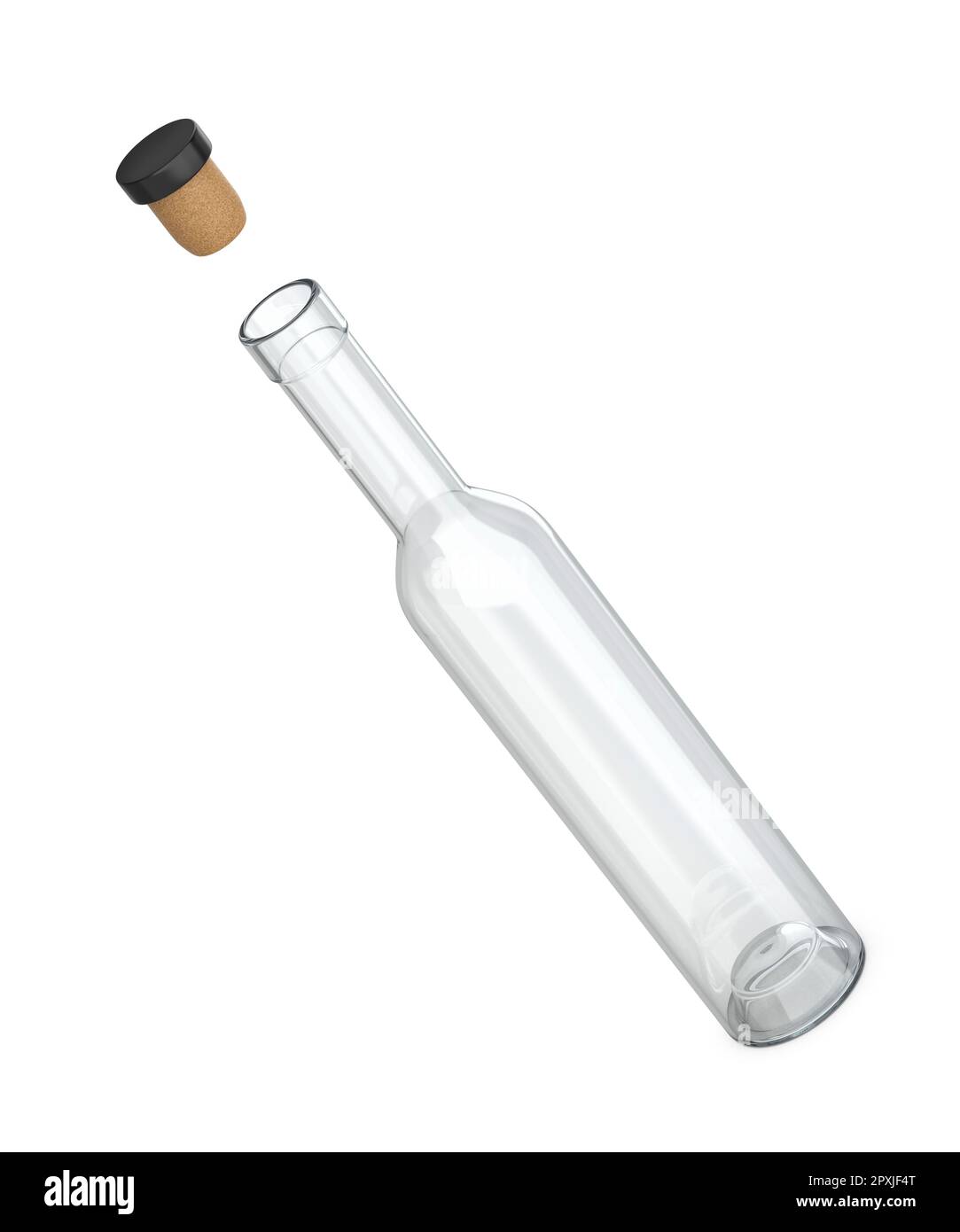 Empty tall glass bottle for water or alcoholic beverages Stock Photo ...