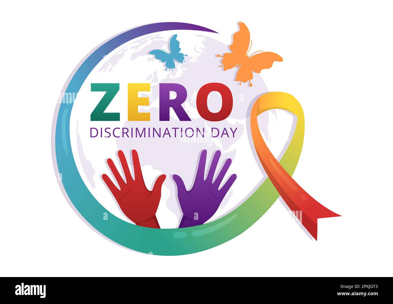 Zero Discrimination Day Illustration with Different People and ...