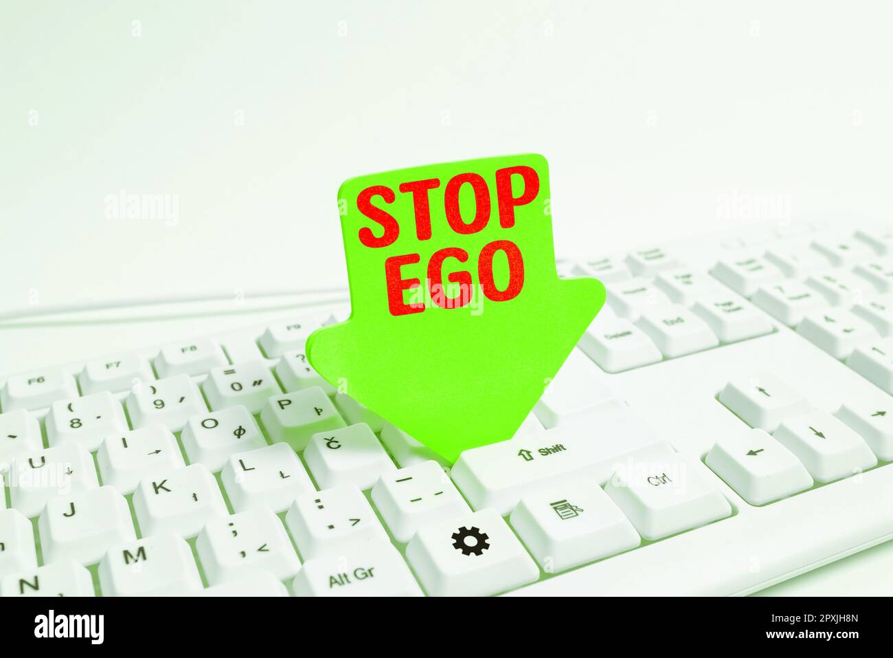 Text sign showing Stop Ego, Business idea Control your obsession about ...