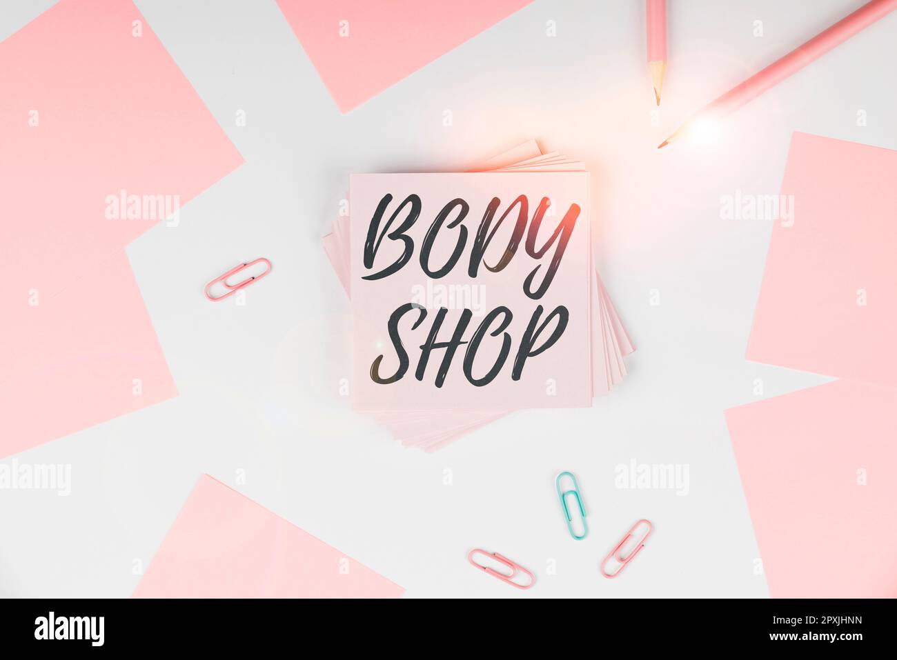 Sign displaying Body Shop, Business idea a shop where automotive bodies ...