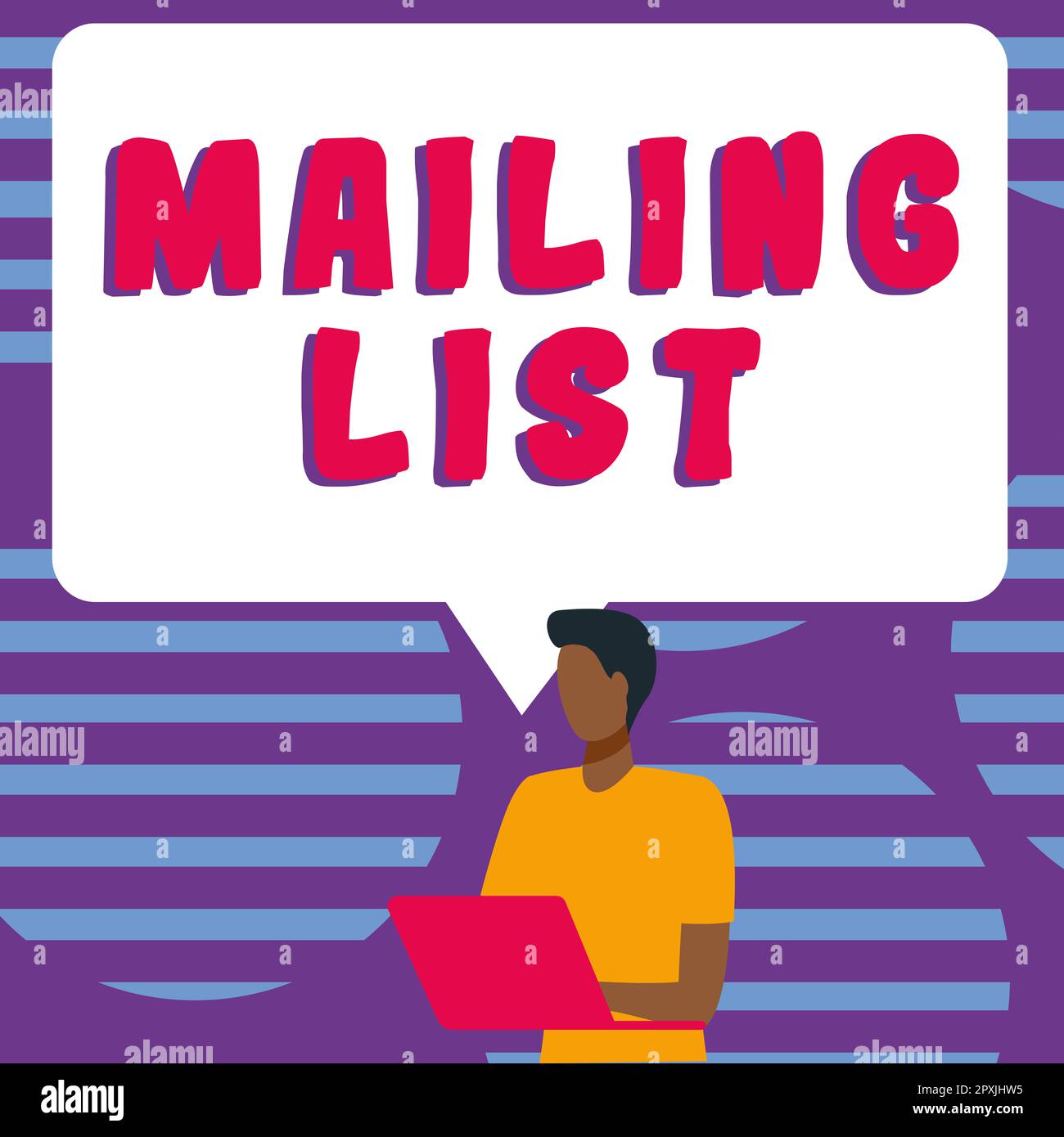 Text caption presenting Mailing List, Business concept list of people ...