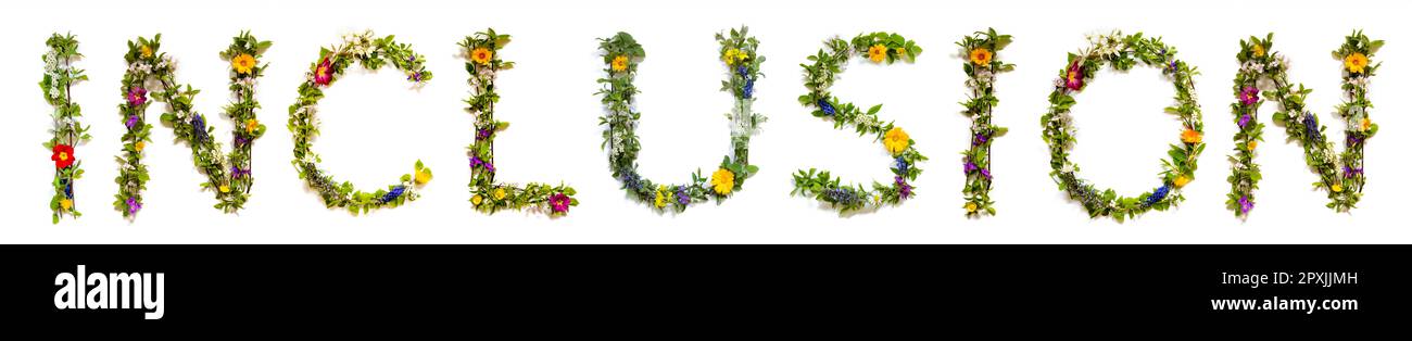 Blooming Flower Letters Building English Word Inclusion. Summer And ...