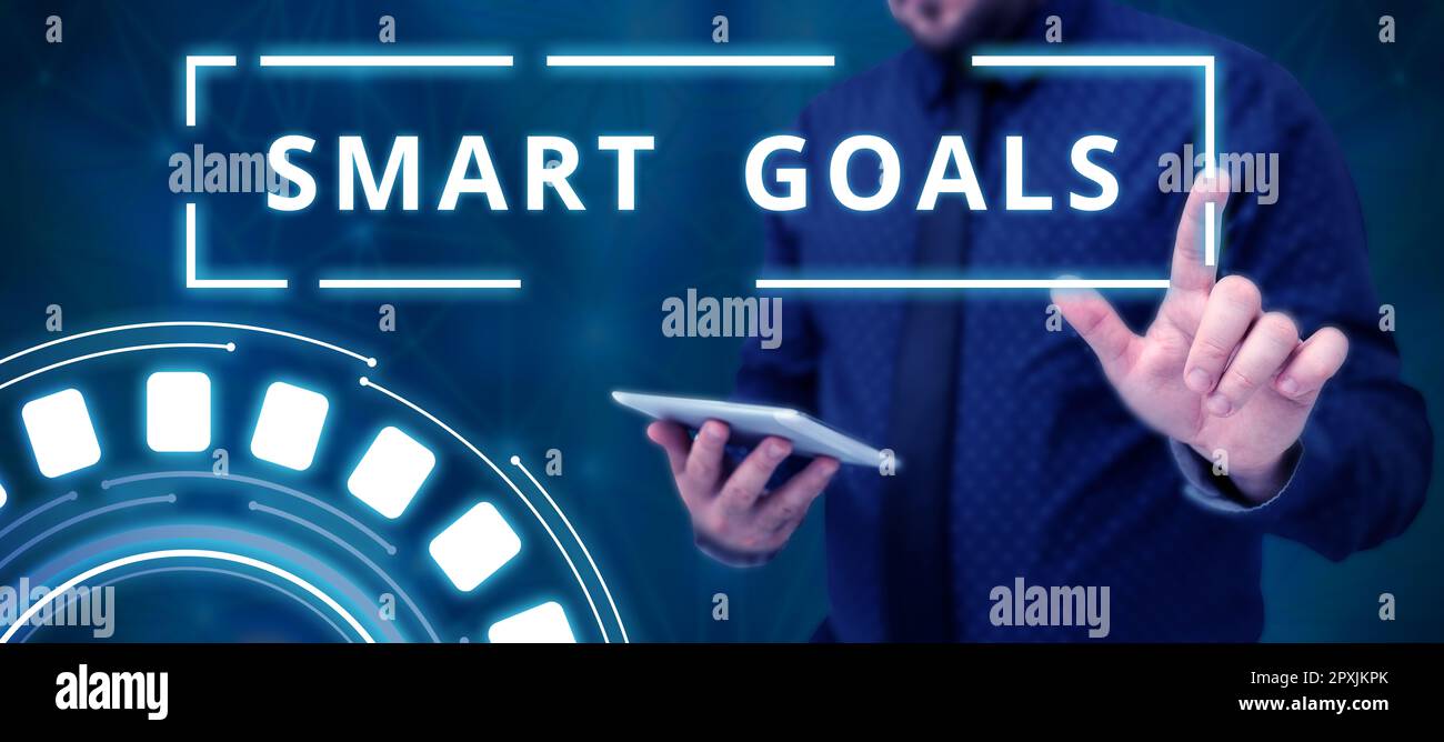 Text caption presenting Smart Goals, Business idea mnemonic used as a ...