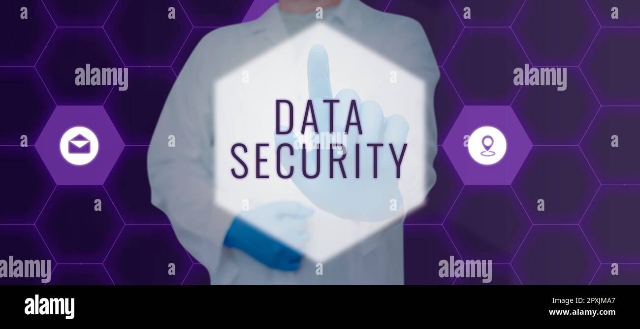 Sign displaying Data Security, Word Written on Confidentiality Disk Encryption Backups Password ...