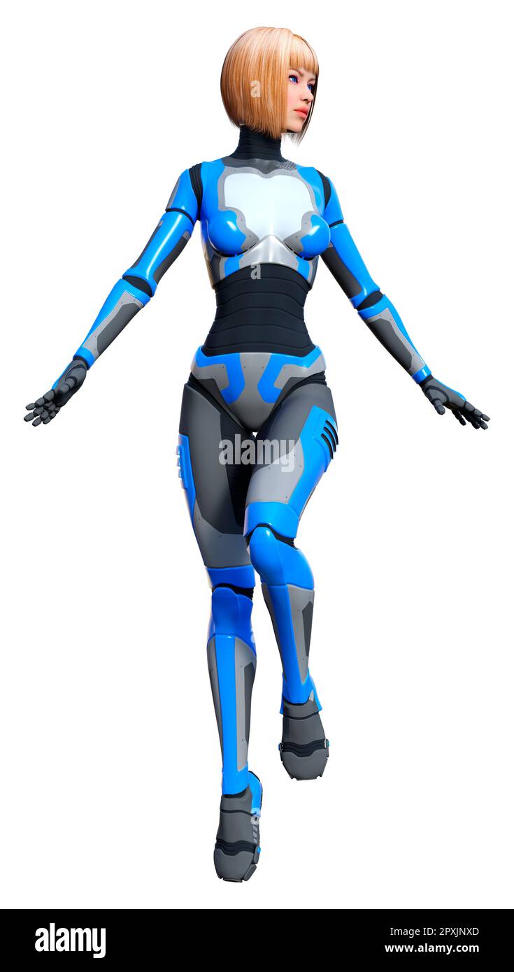 3D rendering of a female robot isolated on white background Stock Photo ...