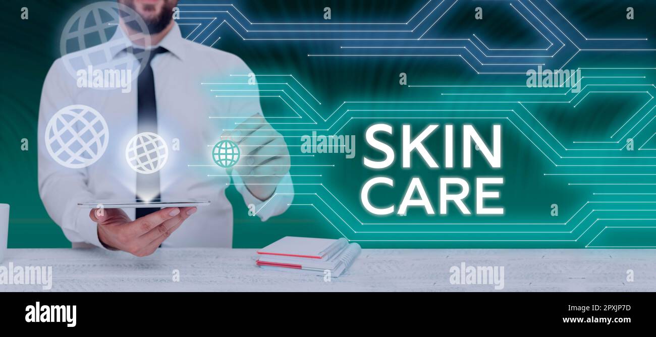 Conceptual display Skin Care, Business idea things that you do or use ...