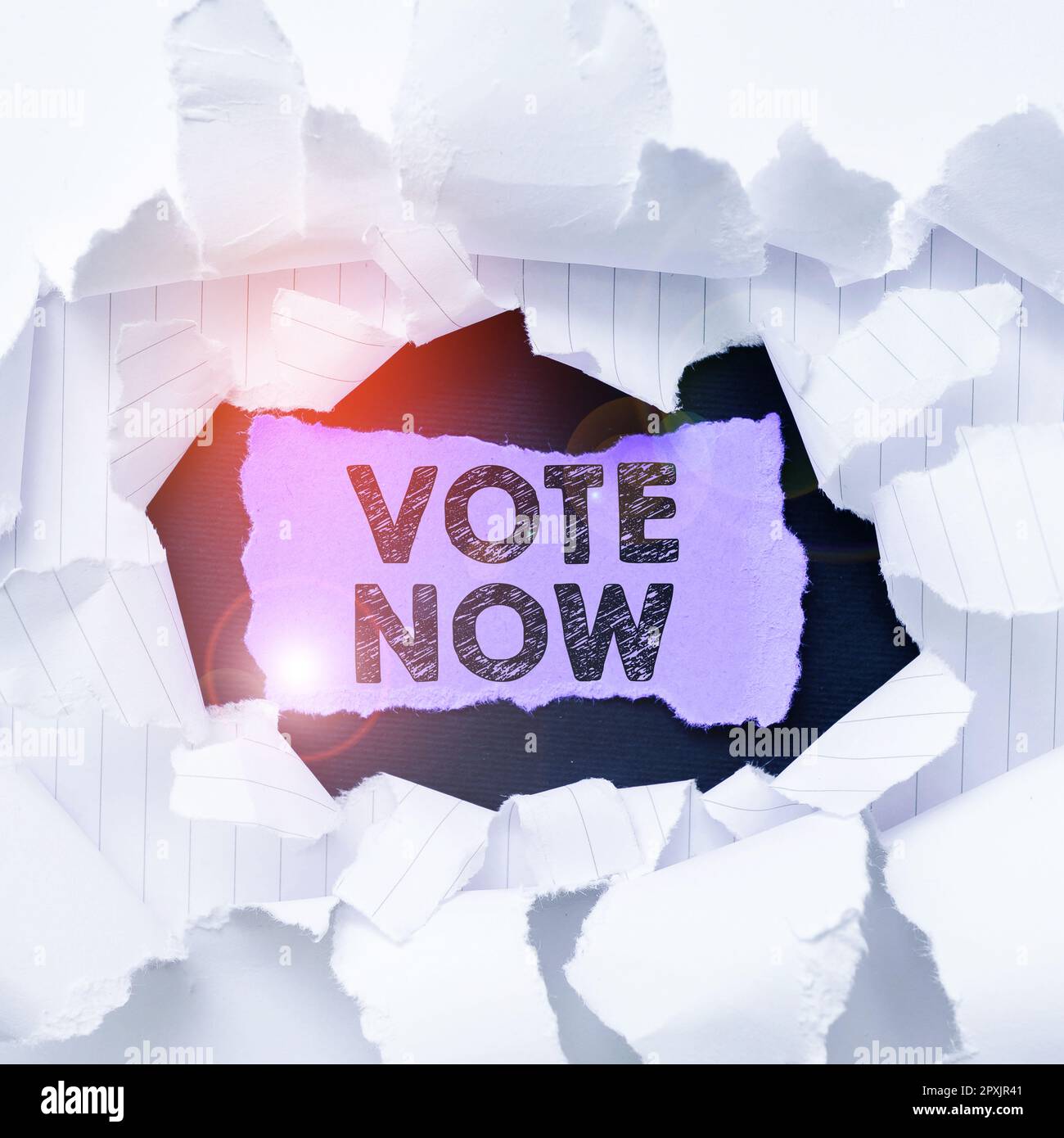 Text caption presenting Vote Now, Word Written on formal indication of ...