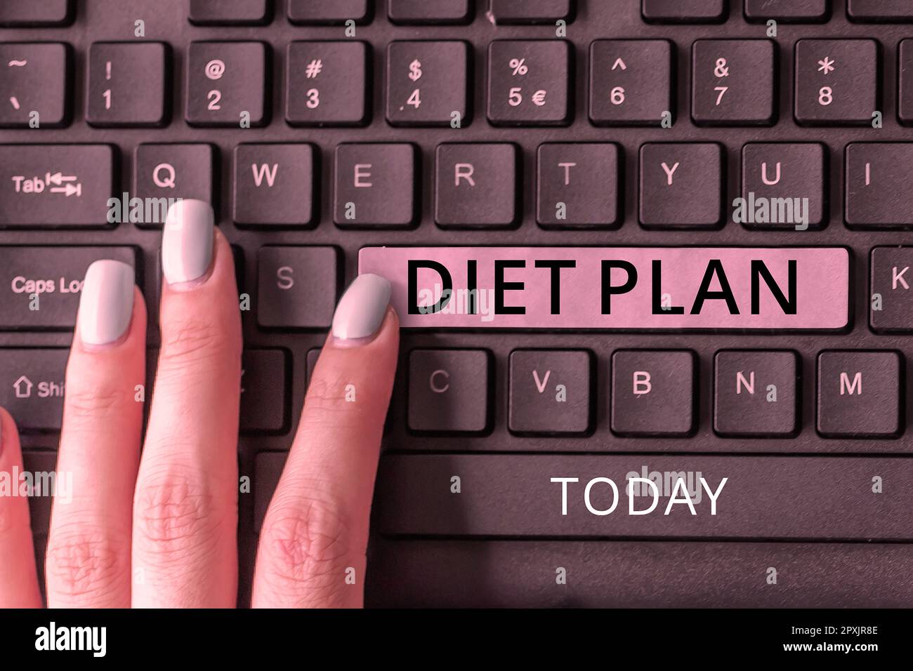 Text caption presenting Diet Plan, Word Written on Use of specific ...