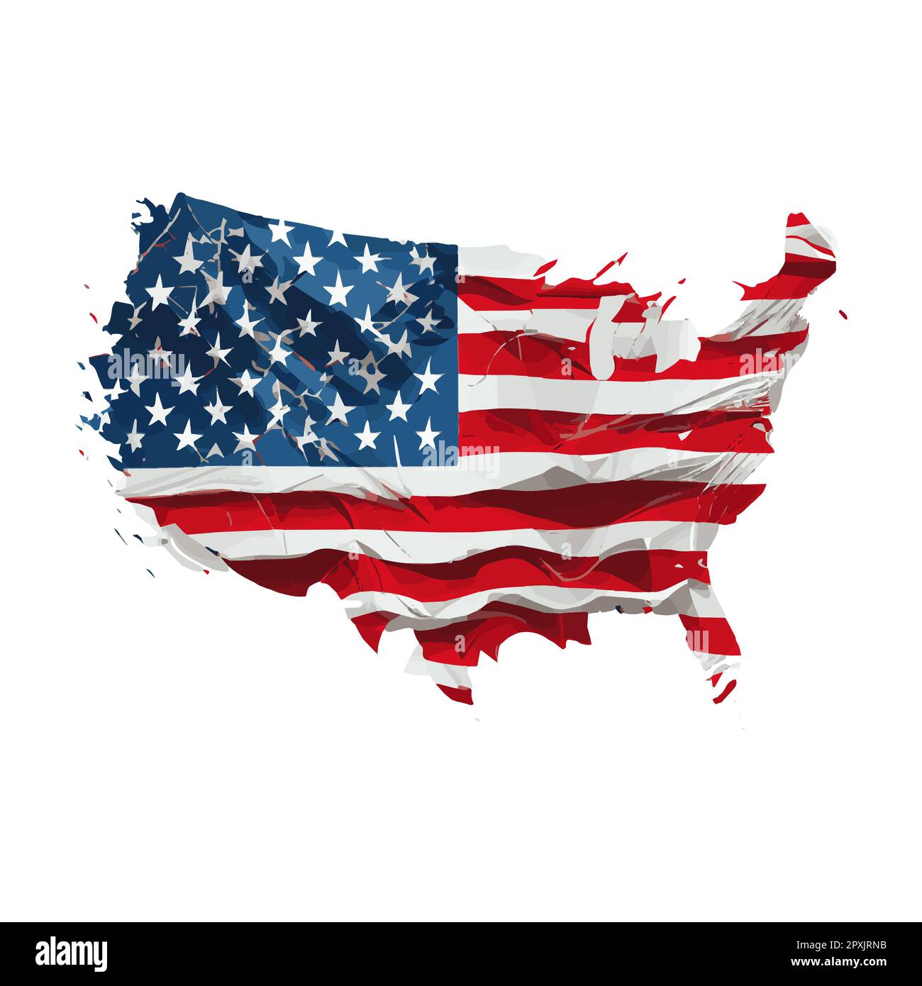 Realistic abstract flag of USA in the form of a map of america ...