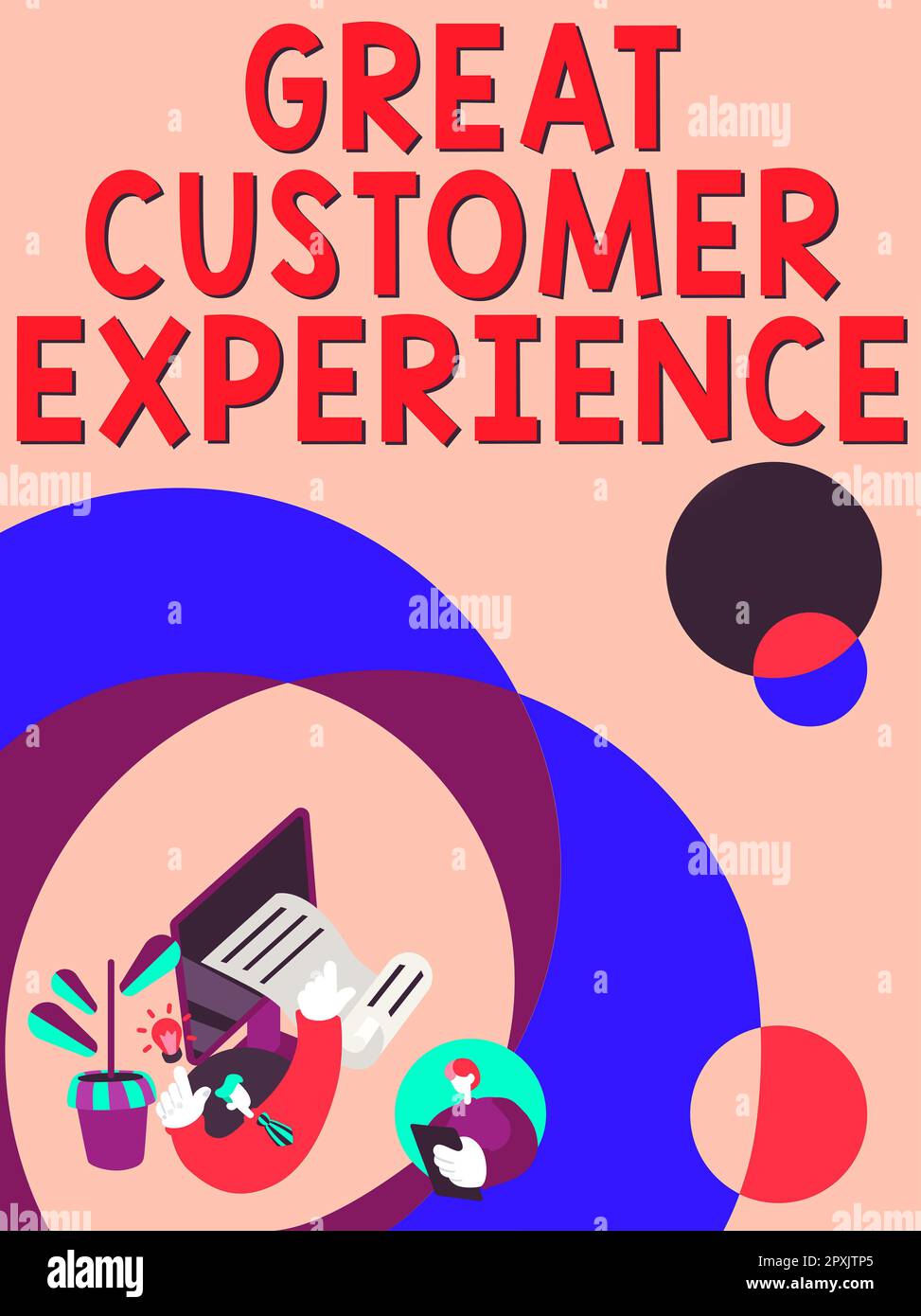 Text caption presenting Great Customer Experience, Word Written on ...