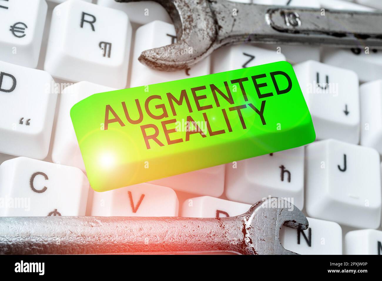 Text sign showing Augmented Reality, Business concept technology that ...