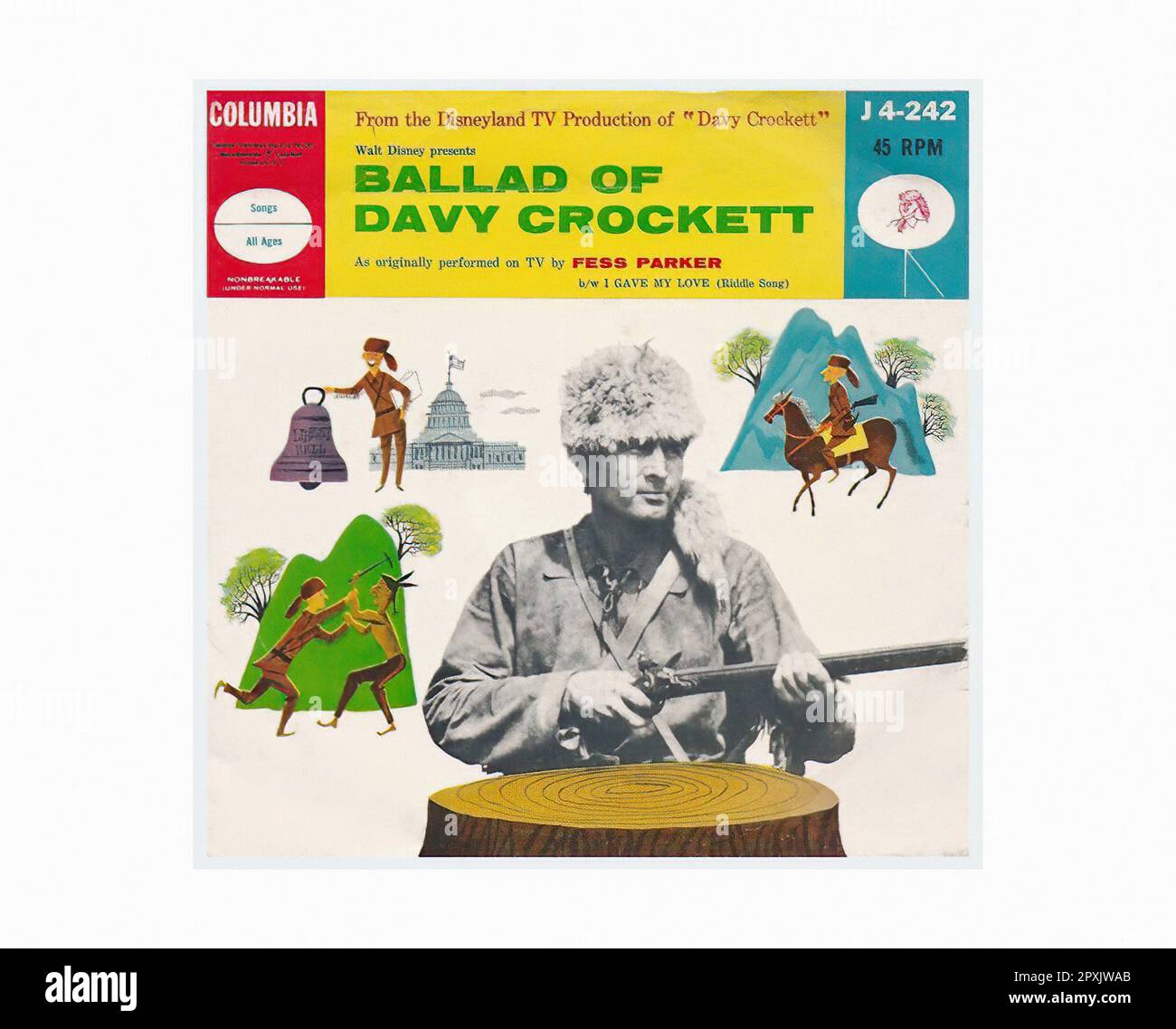 Parker Fess - 1955 01 A - Vintage 45 R.P.M Music Vinyl Record Stock ...