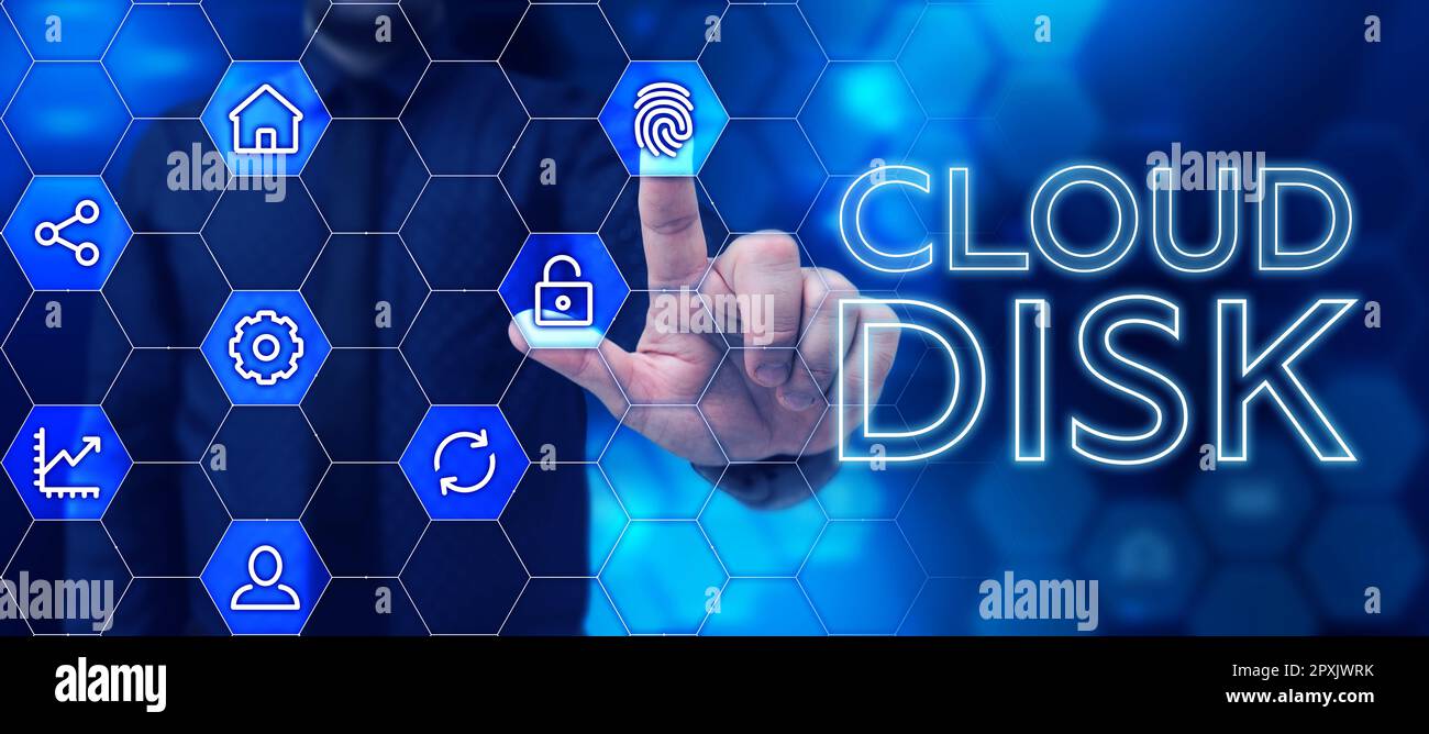 Text showing inspiration Cloud Disk, Concept meaning web base service that provides storage ...