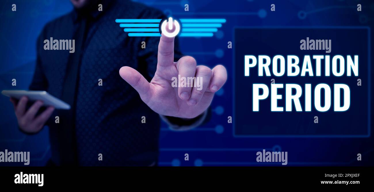 Hand writing sign Probation Period, Business approach focused and ...