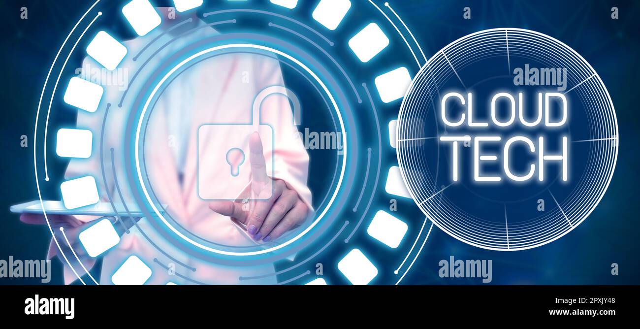 Sign displaying cloud tech hi-res stock photography and images - Alamy