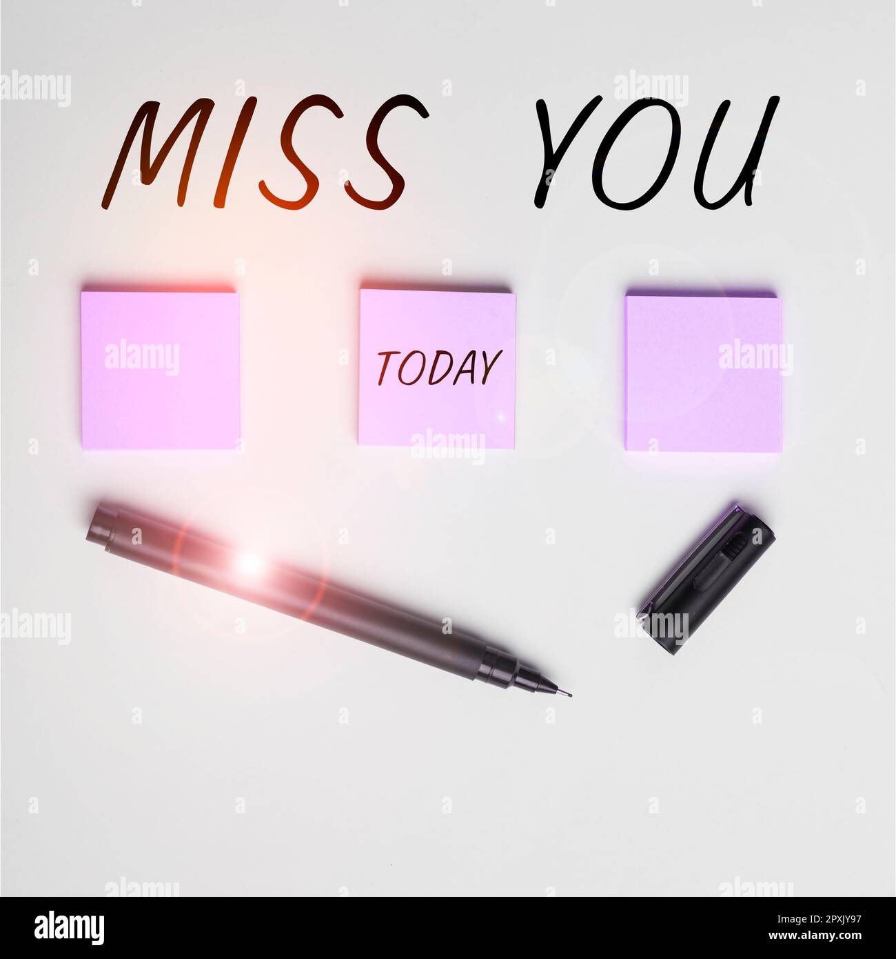 Conceptual display Miss You, Word Written on Longing for an important ...